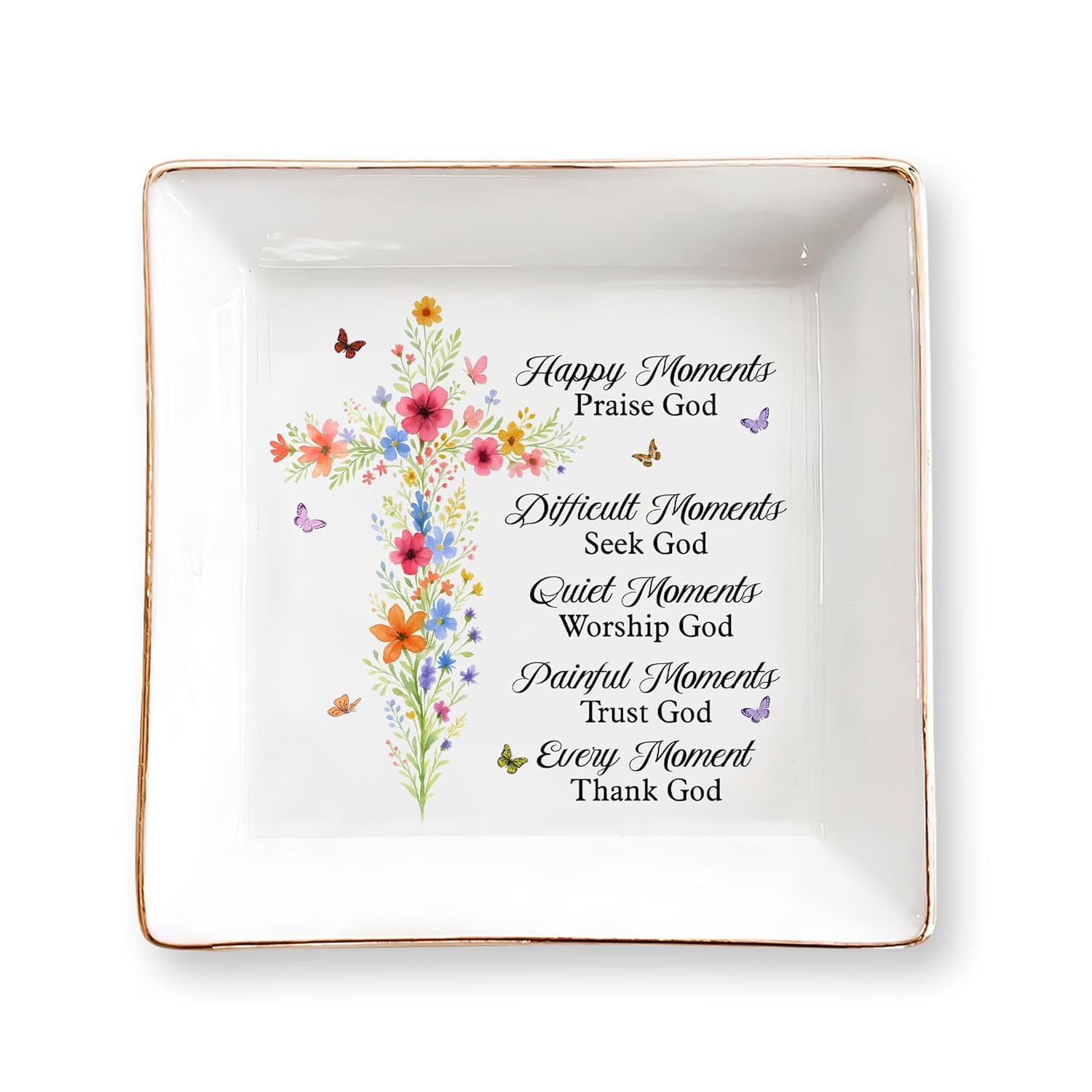 Christian Gifts For Women Floral Cross Dish Review
